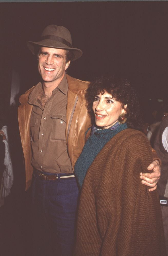 Ted Danson In Brown Leather Jacket And Cowboy Hat With Casey Coates ...