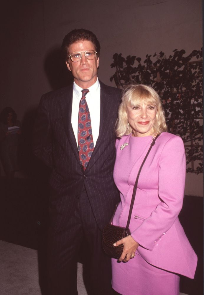 Ted Danson In Striped Suit With Casey Coates In Pink Suit At First ...