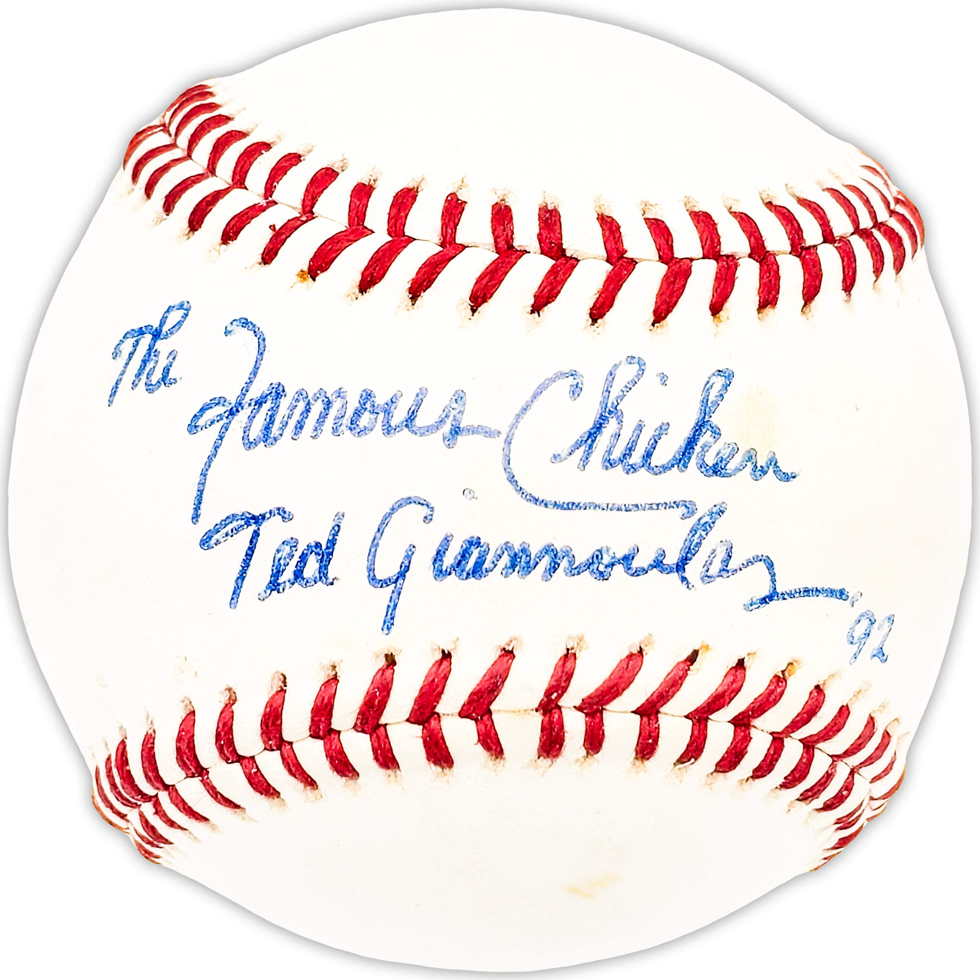Ted Giannoulas Autographed Official Wilson Baseball The Famous Chicken ...