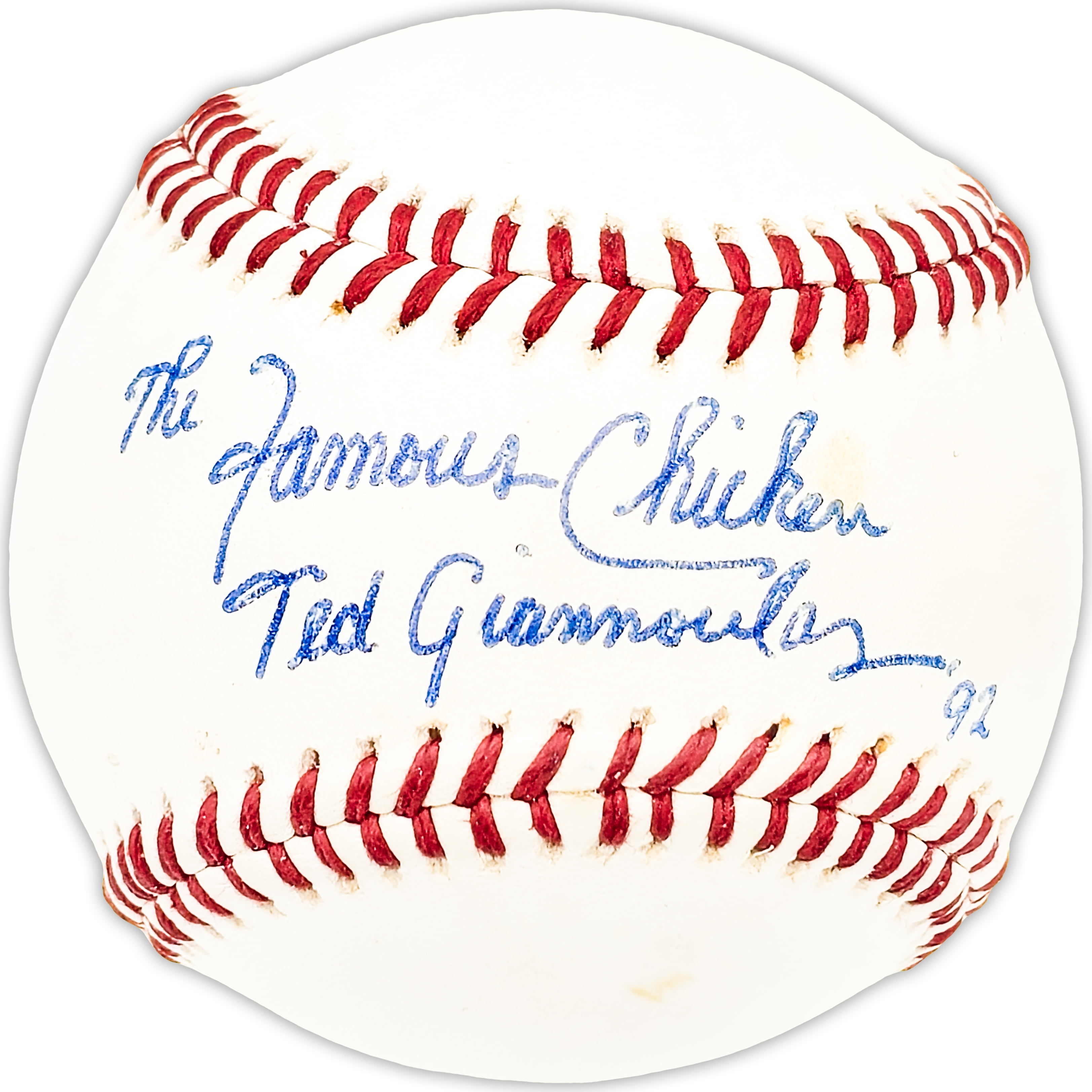 Ted Giannoulas Autographed Official Wilson Baseball The Famous Chicken ...