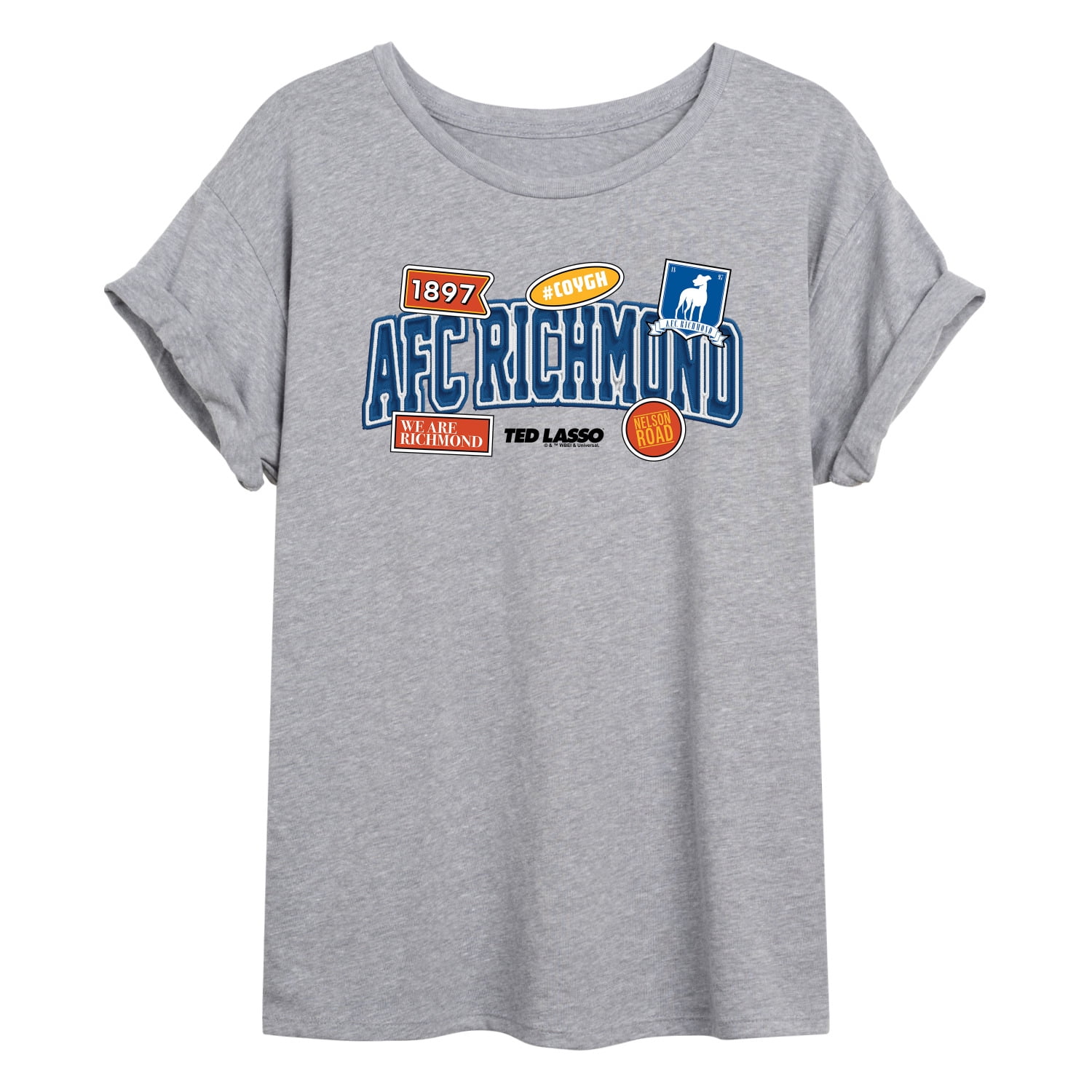 Ted Lasso - AFC Richmond Patch - Juniors Oversized Graphic T-Shirt ...