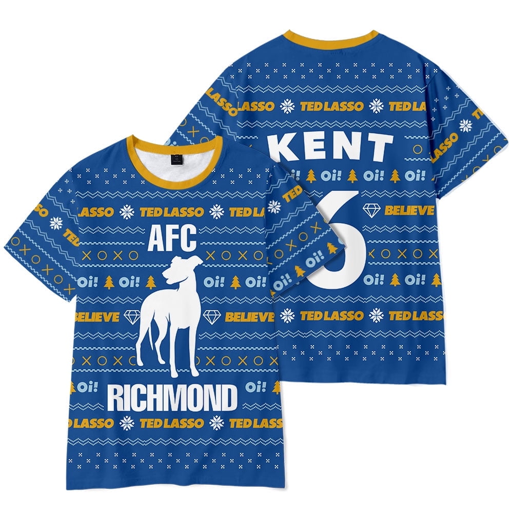 Ted Lasso AFC Richmond Season 3 Roy Kent Holiday T-shirt Merch Cosplay ...
