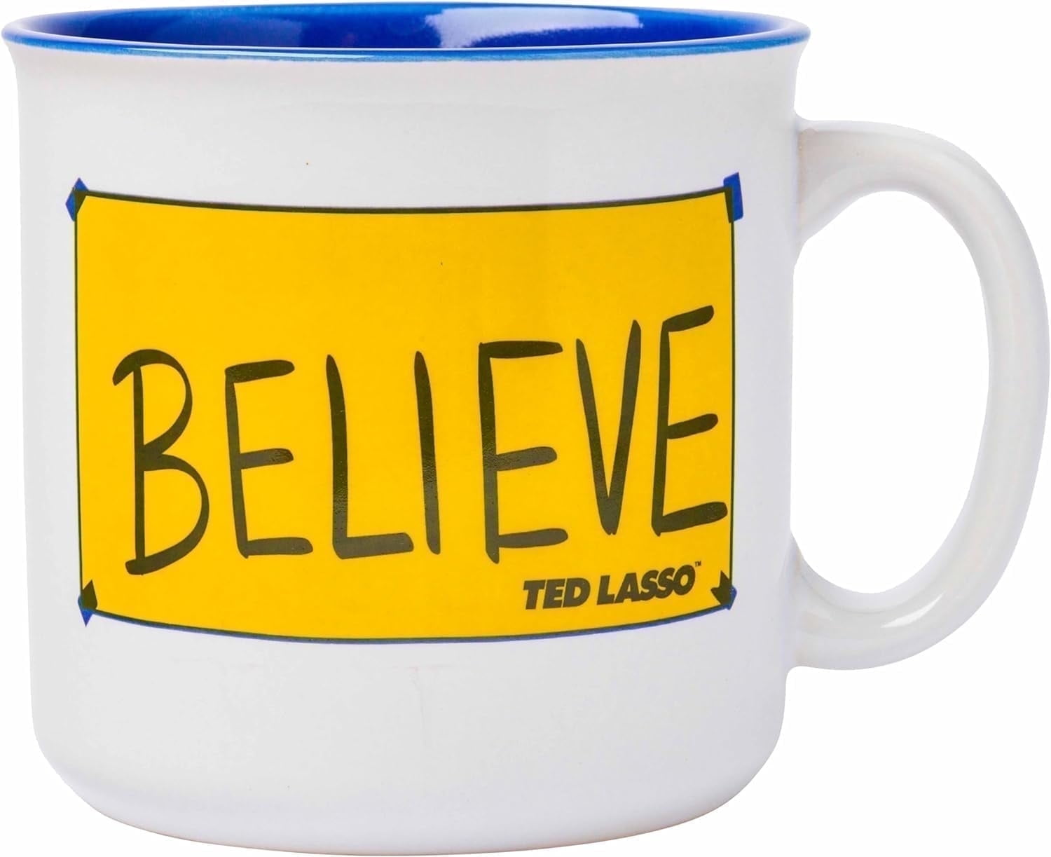 Ted Lasso Believe 20oz Ceramic Camper-Style Coffee Mug, Official ...
