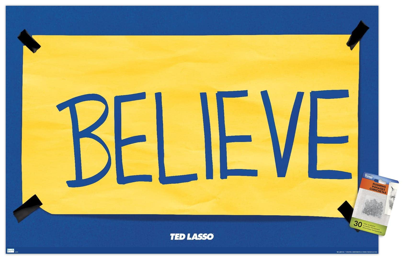 Ted Lasso - Believe Wall Poster with Push Pins - Walmart.com