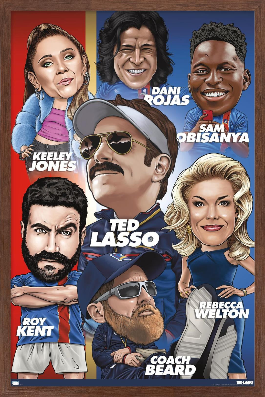 Ted Lasso - Character Grid Wall Poster, 14.725" x 22.375" Framed ...