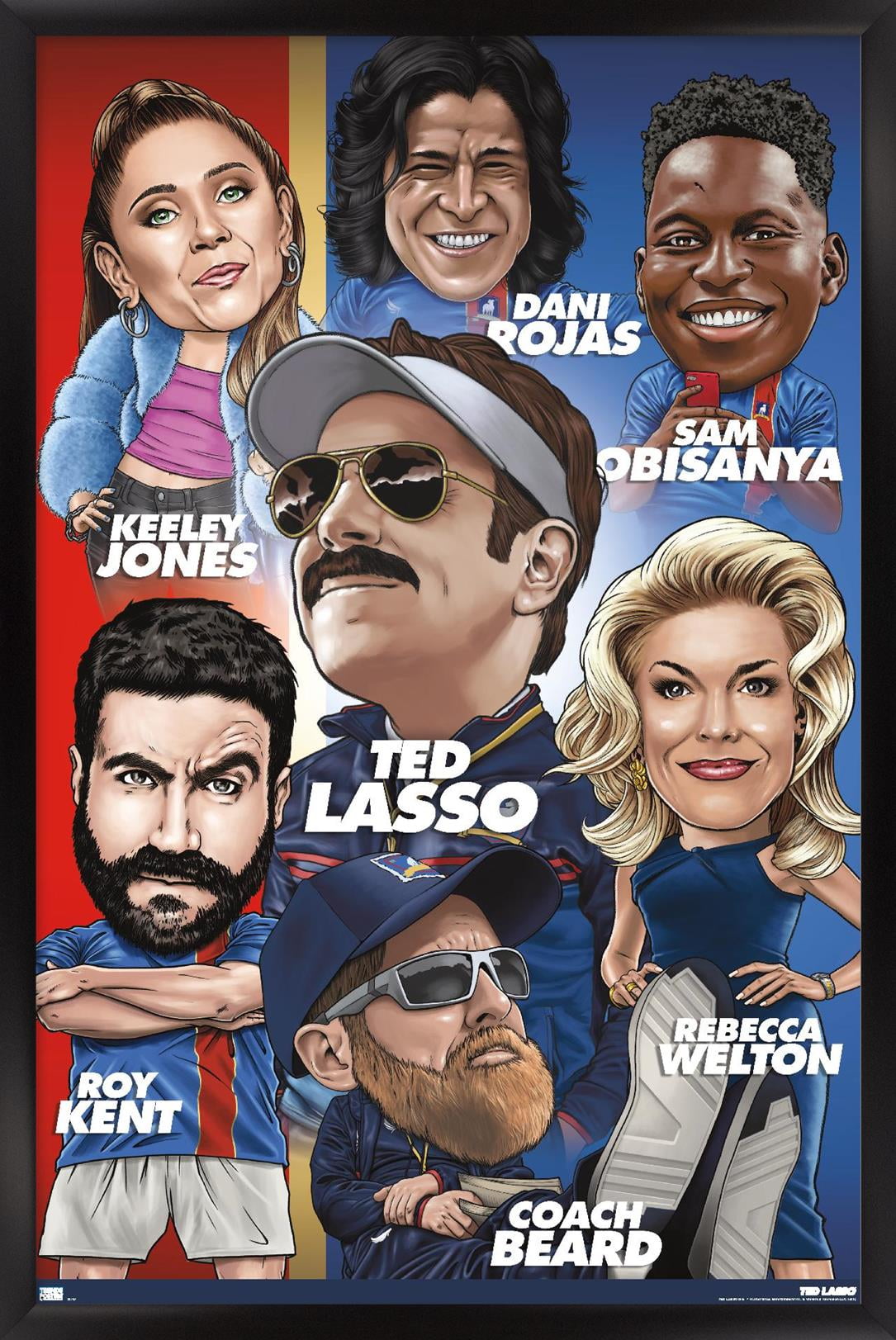 Ted Lasso - Character Grid Wall Poster, 14.725" x 22.375" Framed ...