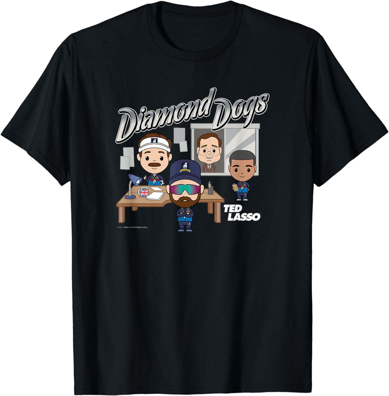 Ted Lasso Diamond Dogs Group Shot Office Chibi Style T-Shirt - Walmart.com