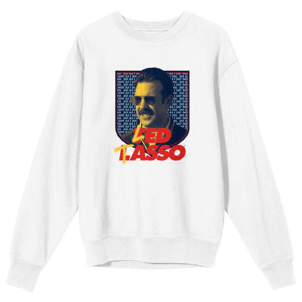 Ted Lasso Led Tasso Men's White Long Sleeve Sweatshirt-Large - Walmart ...