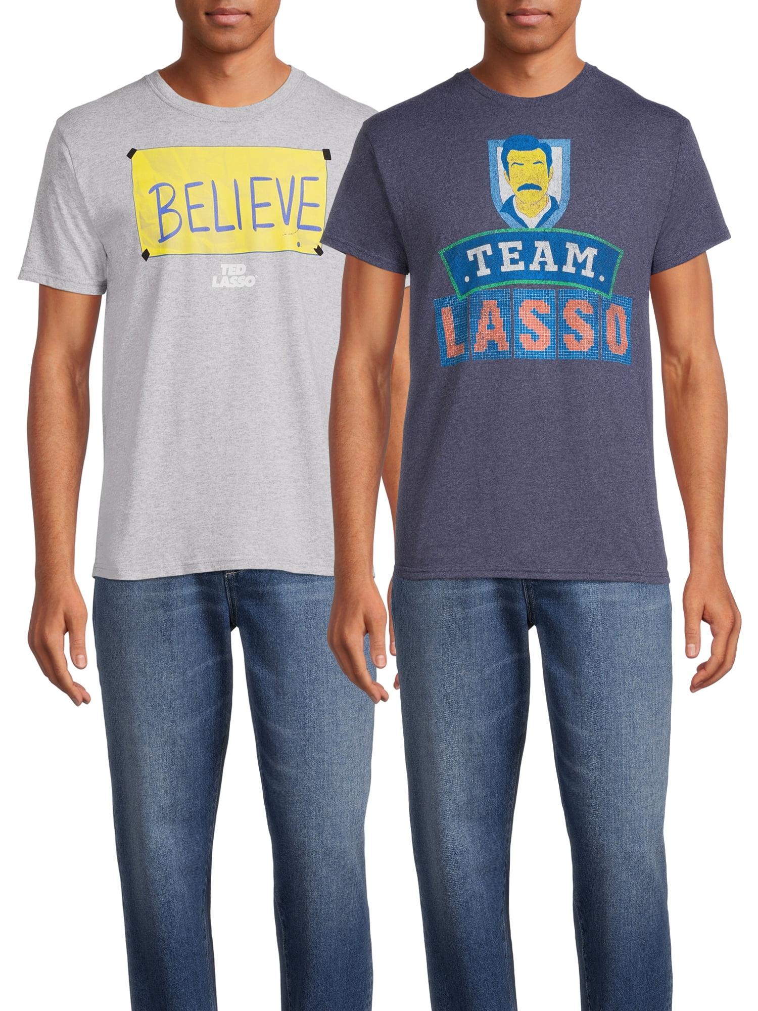 Ted Lasso Men's Graphic Tees with Short Sleeves, 2-Pack, Sizes S-3XL ...