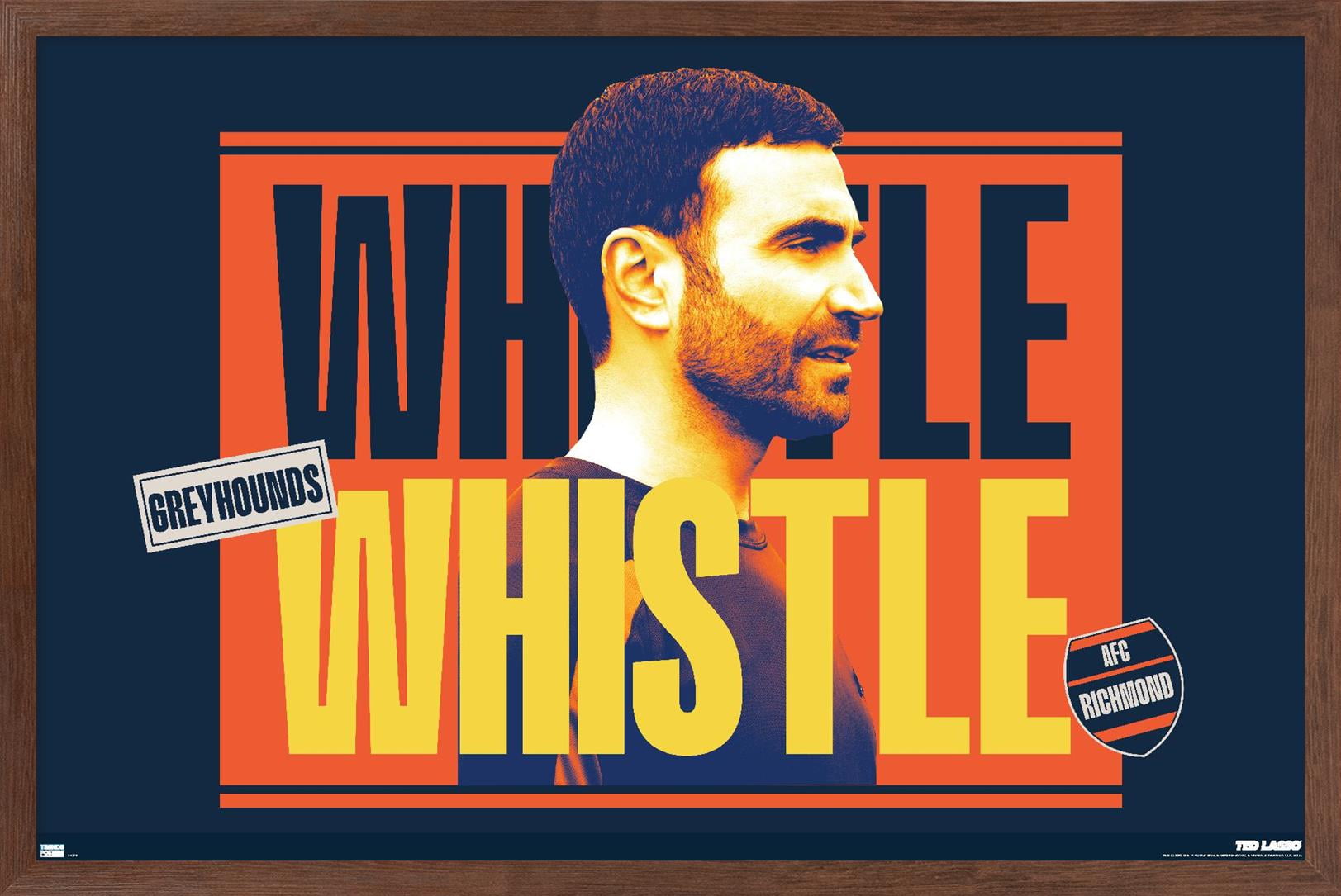 Ted Lasso - Roy Kent Whistle Wall Poster, 14.725" x 22.375" Framed ...