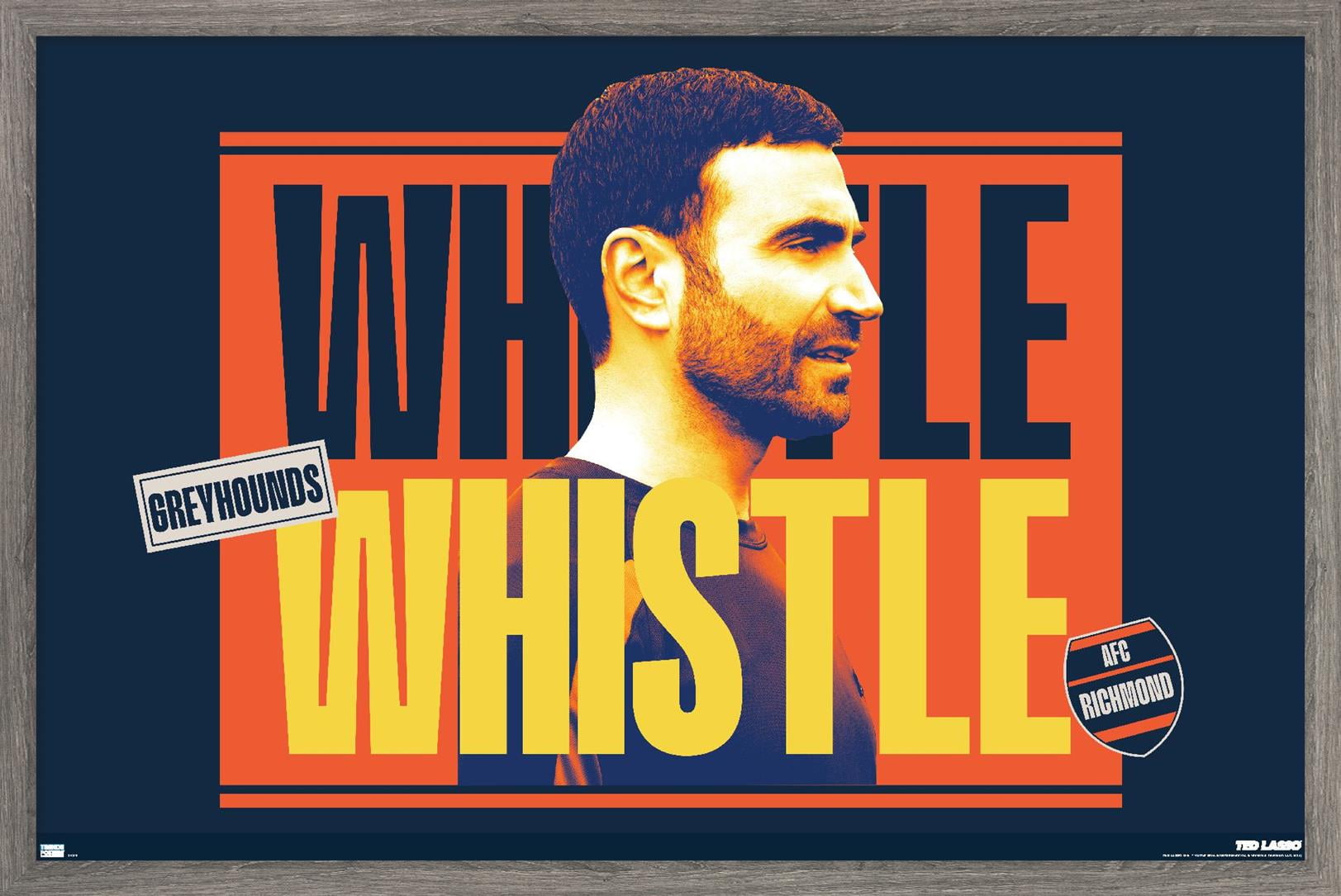 Ted Lasso - Roy Kent Whistle Wall Poster, 22.375" x 34" Framed ...