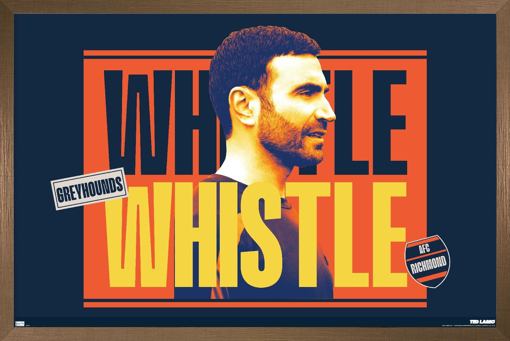 Ted Lasso - Roy Kent Whistle Wall Poster, 22.375" x 34" Framed ...