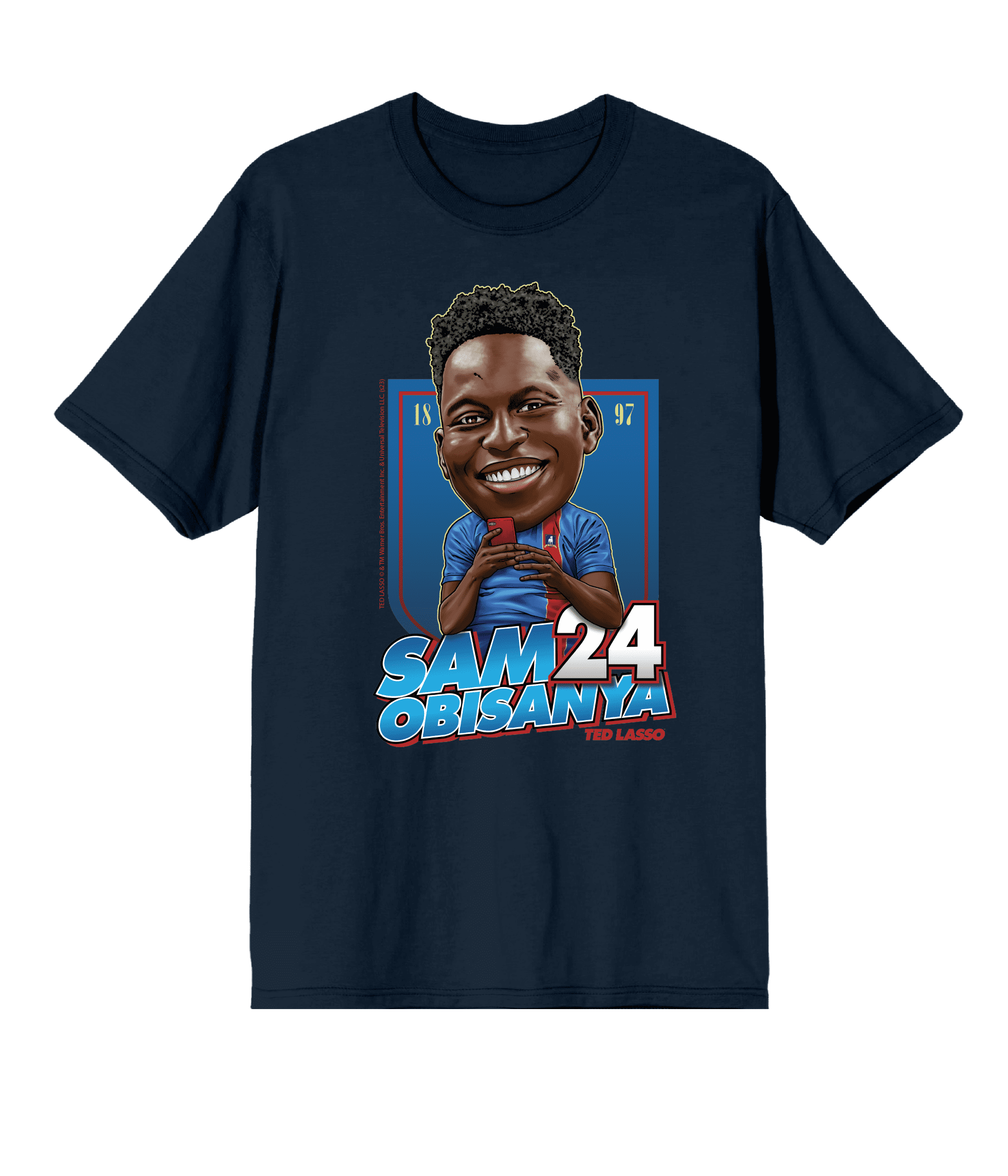 Ted Lasso Sam Obisanya Bobble Head Crew Neck Short Sleeve Navy Men's T ...