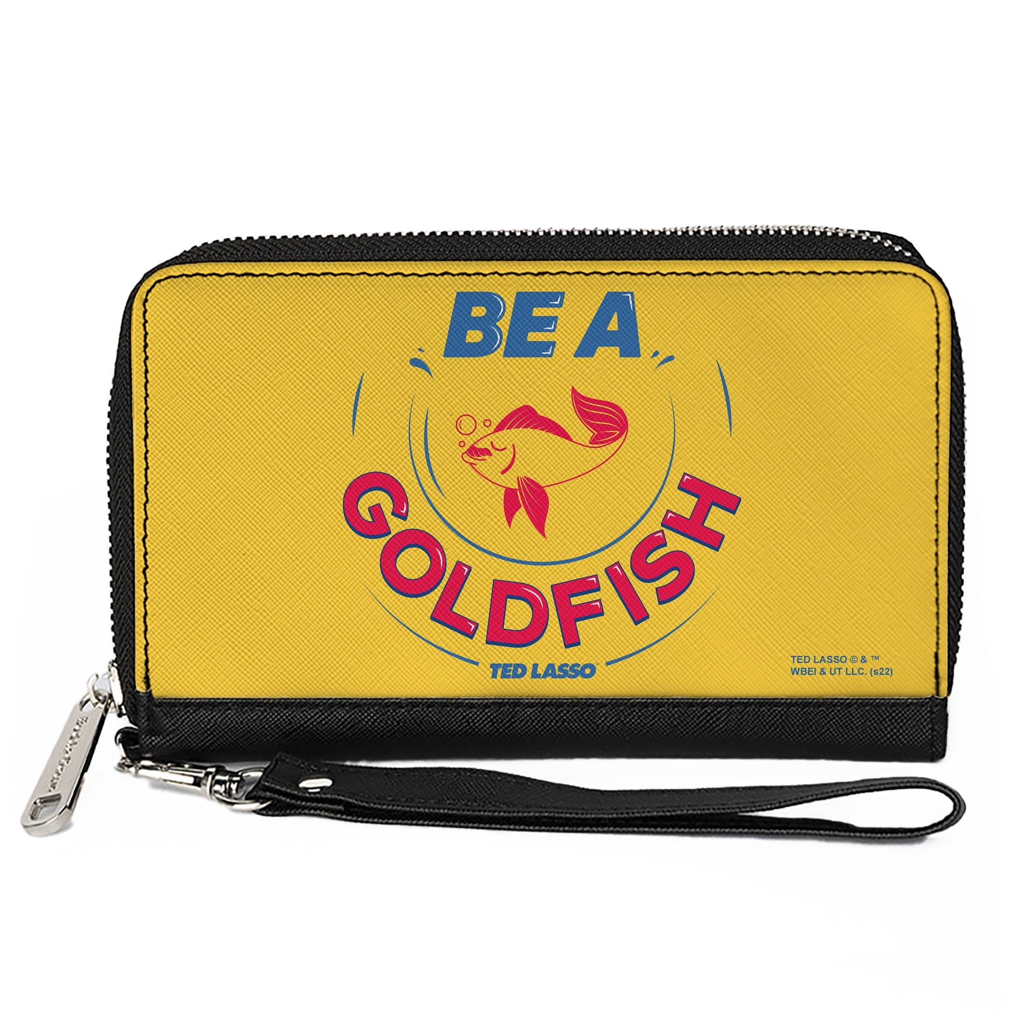 Ted Lasso Wallet, Zip Around, Ted Lasso Be a Goldfish Quote Yellow Blue ...