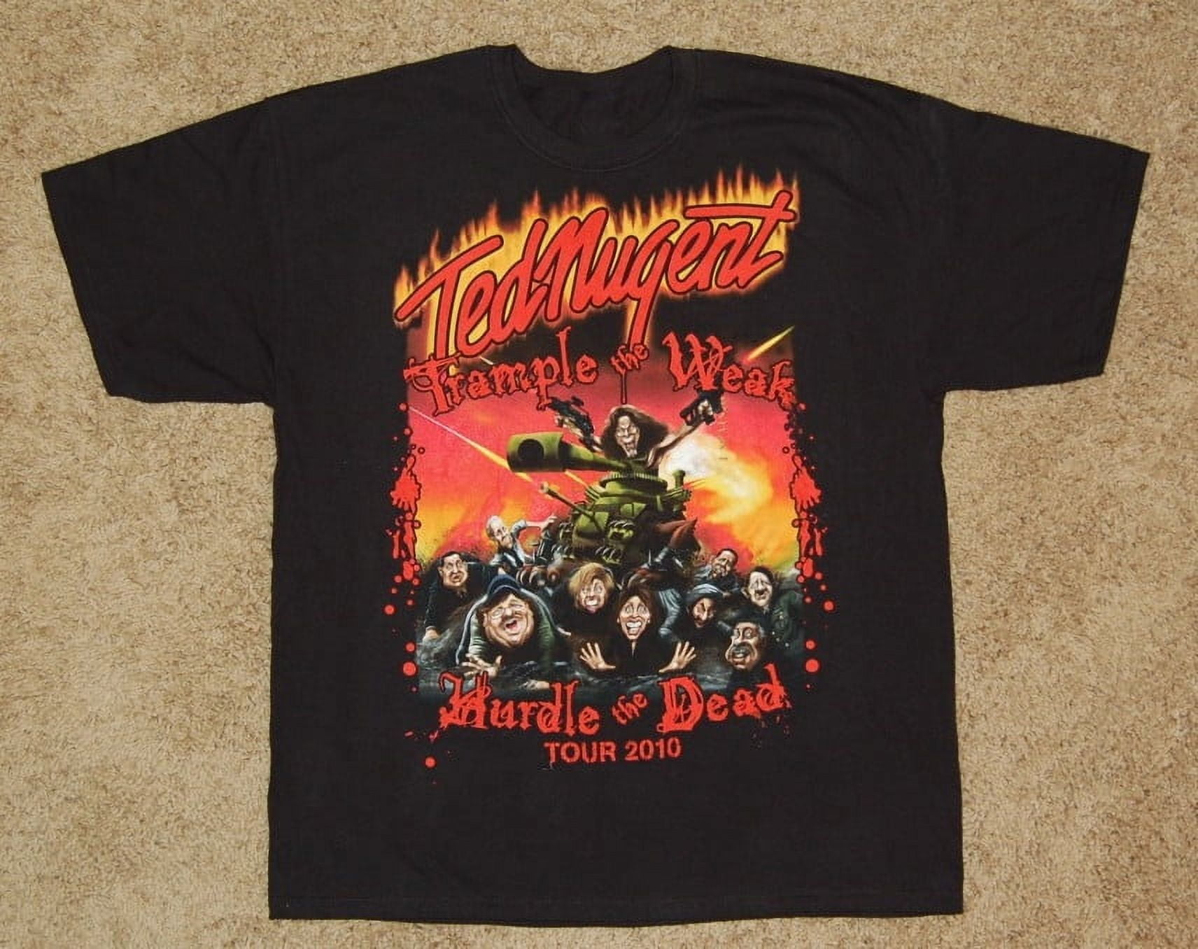 Ted Nugent 2010 tour hurdle the death Black Fullsize Men Women T-Shirt ...