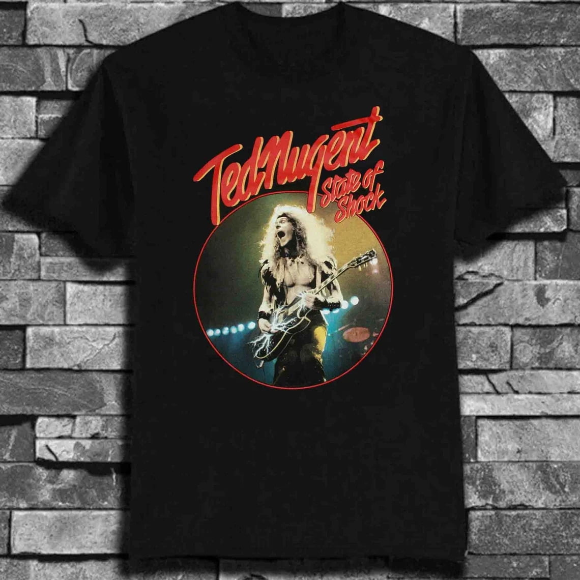 Ted Nugent State Of Shock 79 T-shirt Black For men Women All Sizes ...