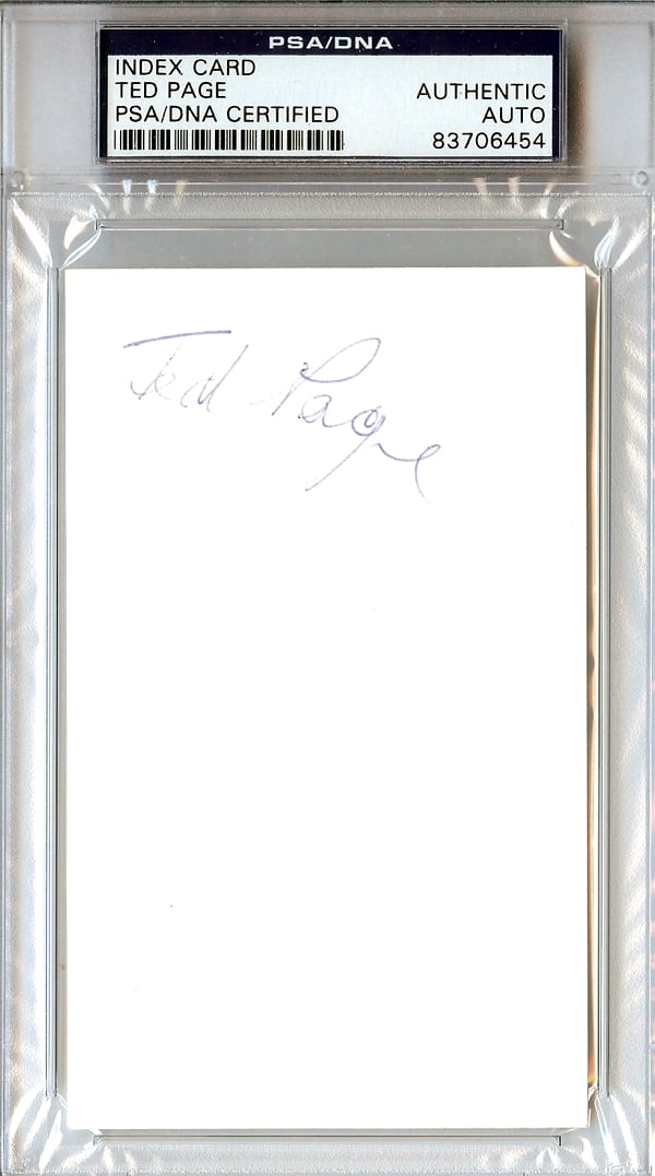 Ted Page Autographed 3x5 Index Card Negro League PSA/DNA #83706454 ...