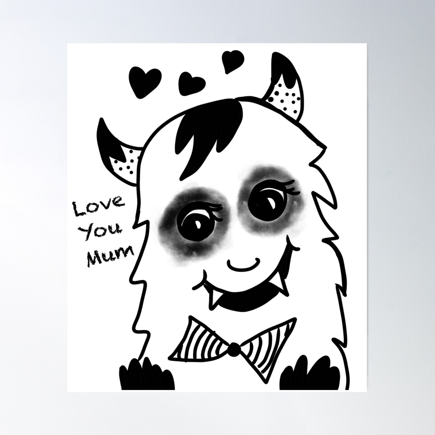 Ted The Monster Poster Wall Art, Modern Wall Decor, 8x12 UNFRAMED ...