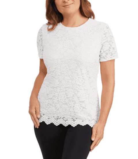 Teddi Rose Womens' Lace Top (White, Medium) - Walmart.com