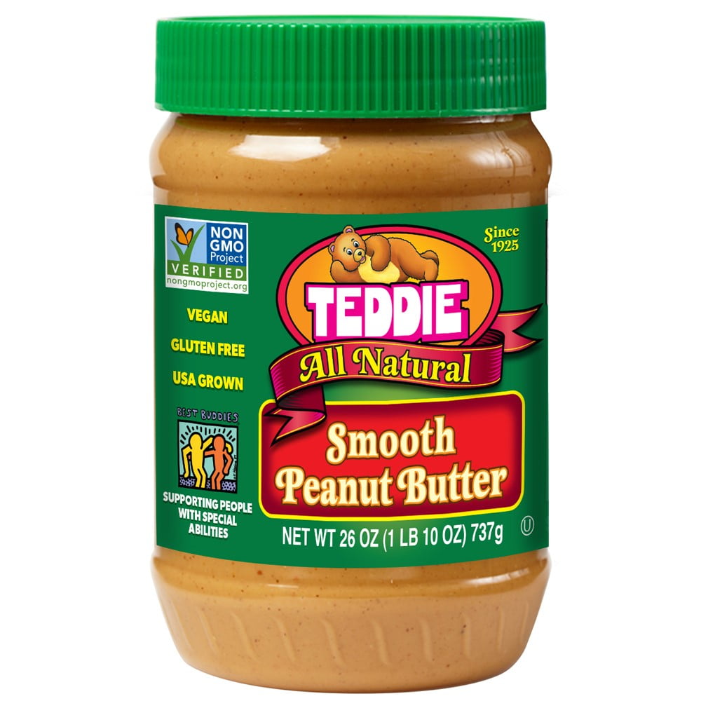 Teddie All Natural Smooth Peanut Butter, 26 oz - Walmart.com