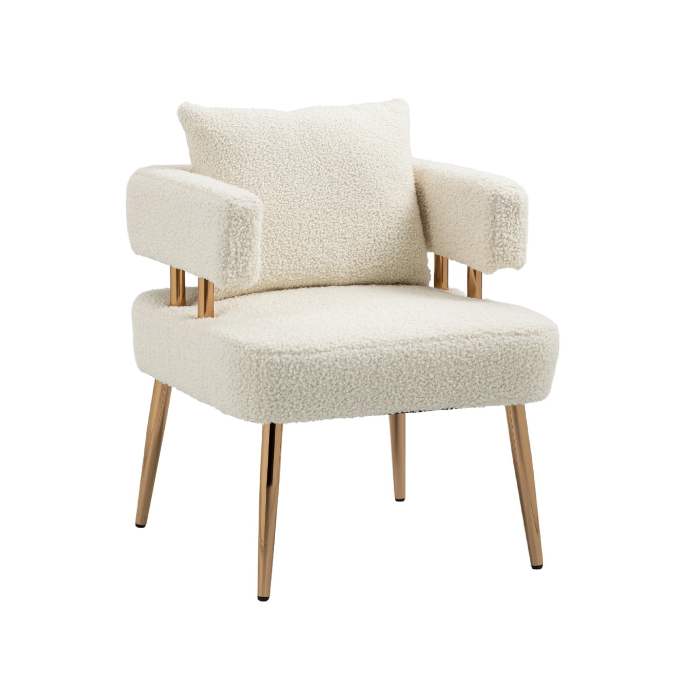 Teddy Accent Chair, Leisure Single Chair with Golden Feet, Tufted ...