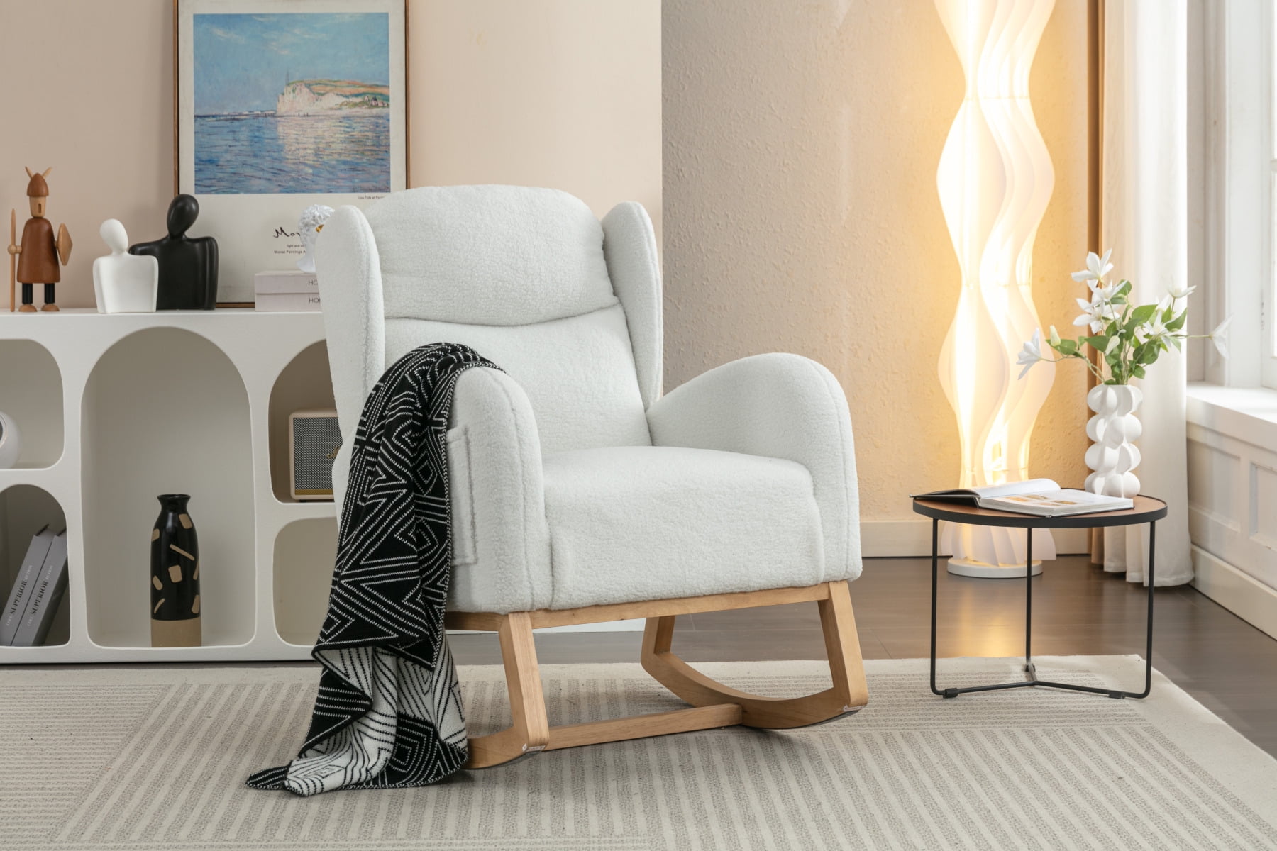 Teddy Accent Rocking Chair with Side Pocket, Modern Glider Rocker ...