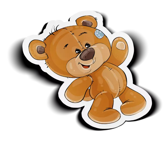 Teddy Bear Animal Sticker For Tumblers, Laptop Phone Decal Water Bottle ...