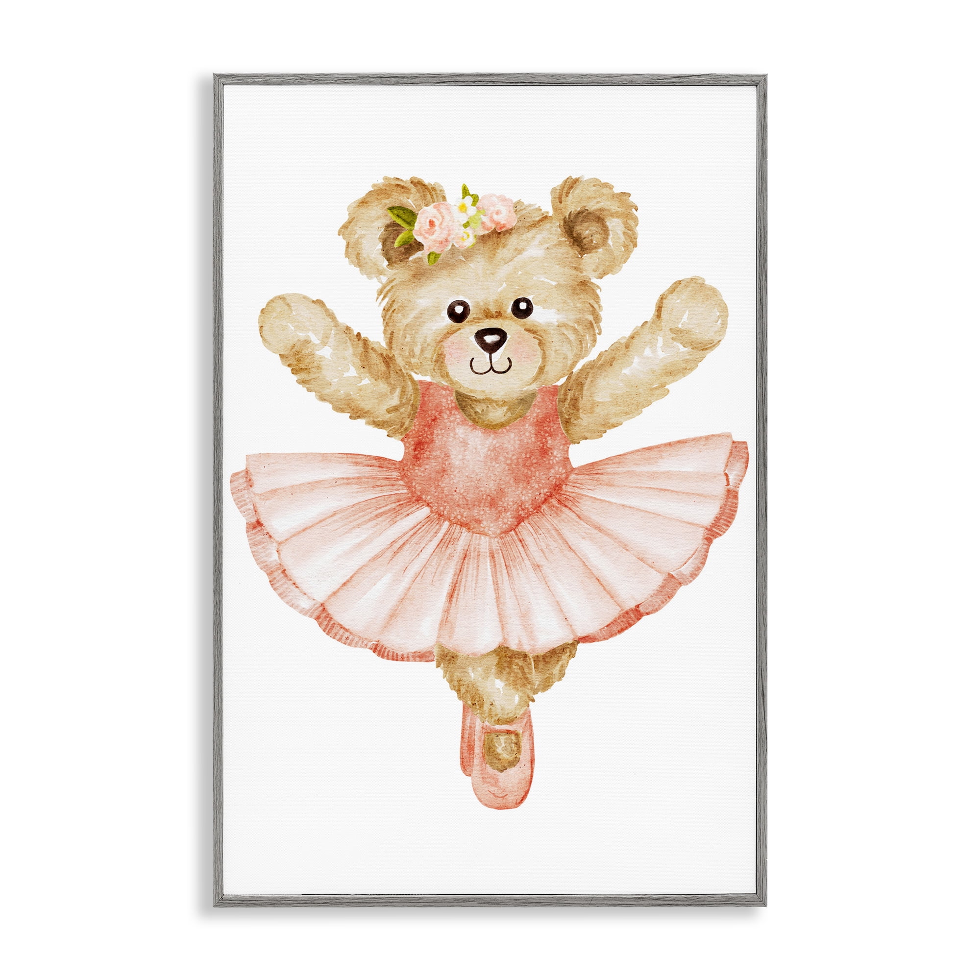 Teddy Bear Ballet Tutu Gray Framed Giclee Art, design by Amy Hall ...