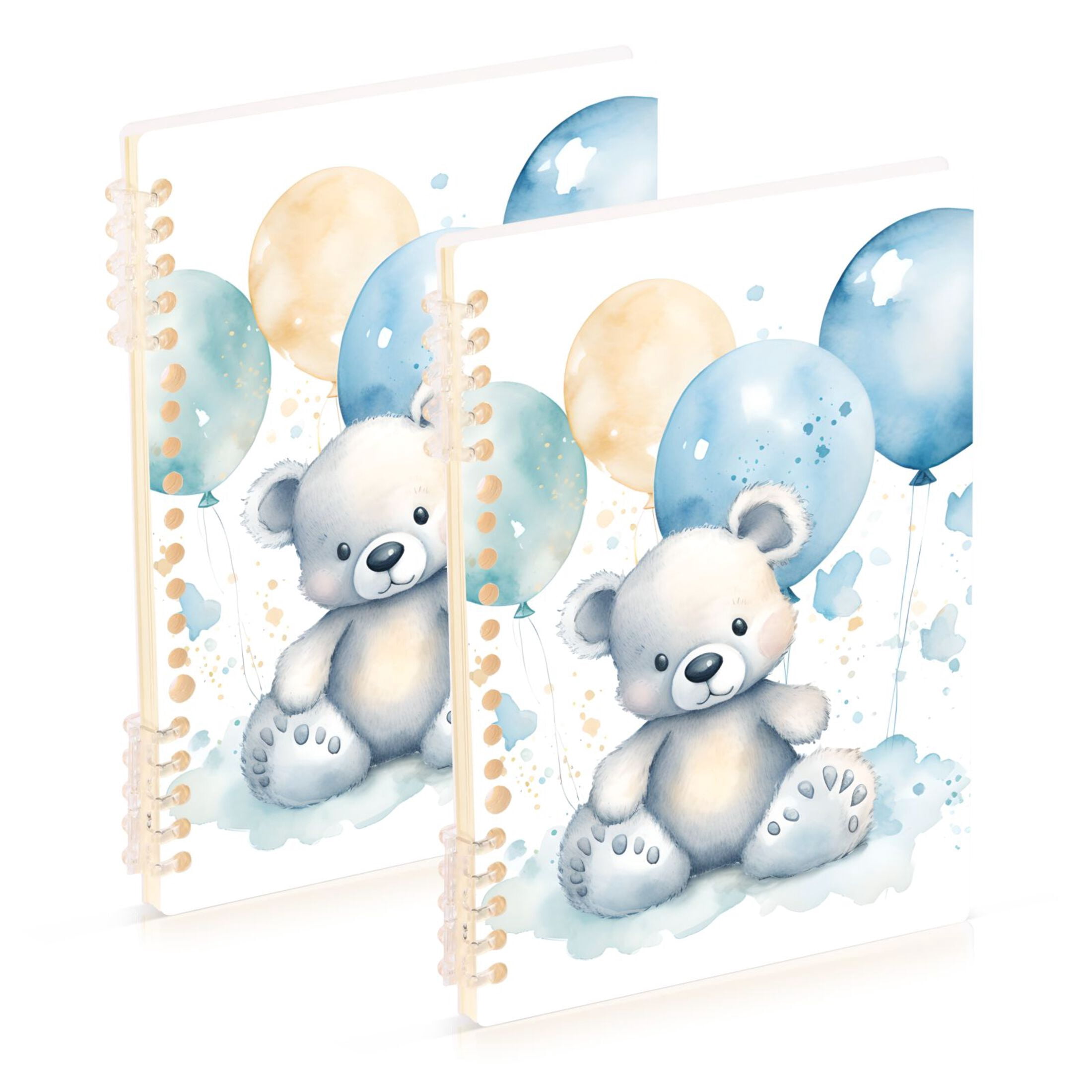 Teddy Bear Balloon and Butterflies Ring Binder Notebook Journey Note ...