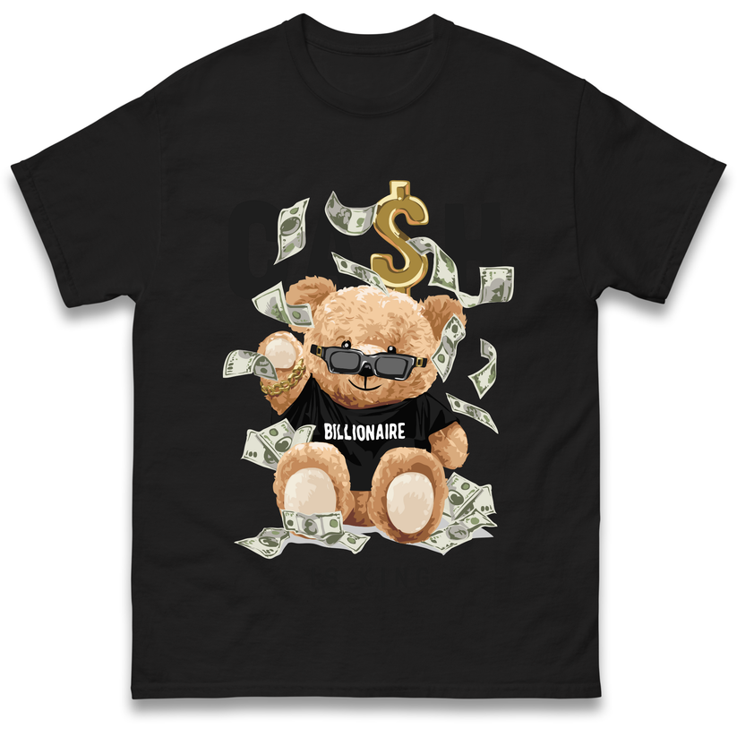 Teddy Bear Billionaire Streetwear T-Shirt,Black Color,Size M - Walmart.com