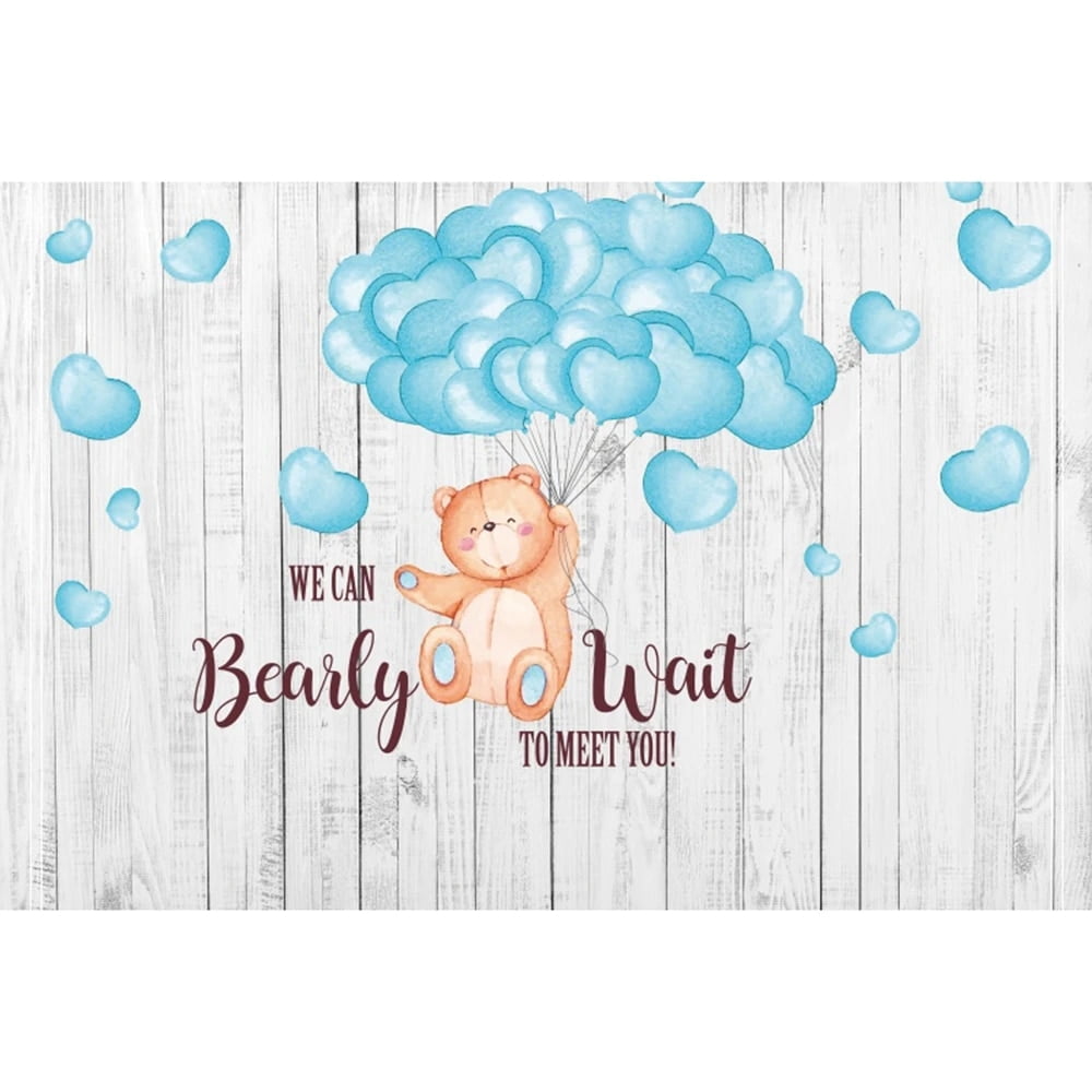 Teddy Bear Birthday Backdrop Pink White Stripes Newborn Baby Shower ...