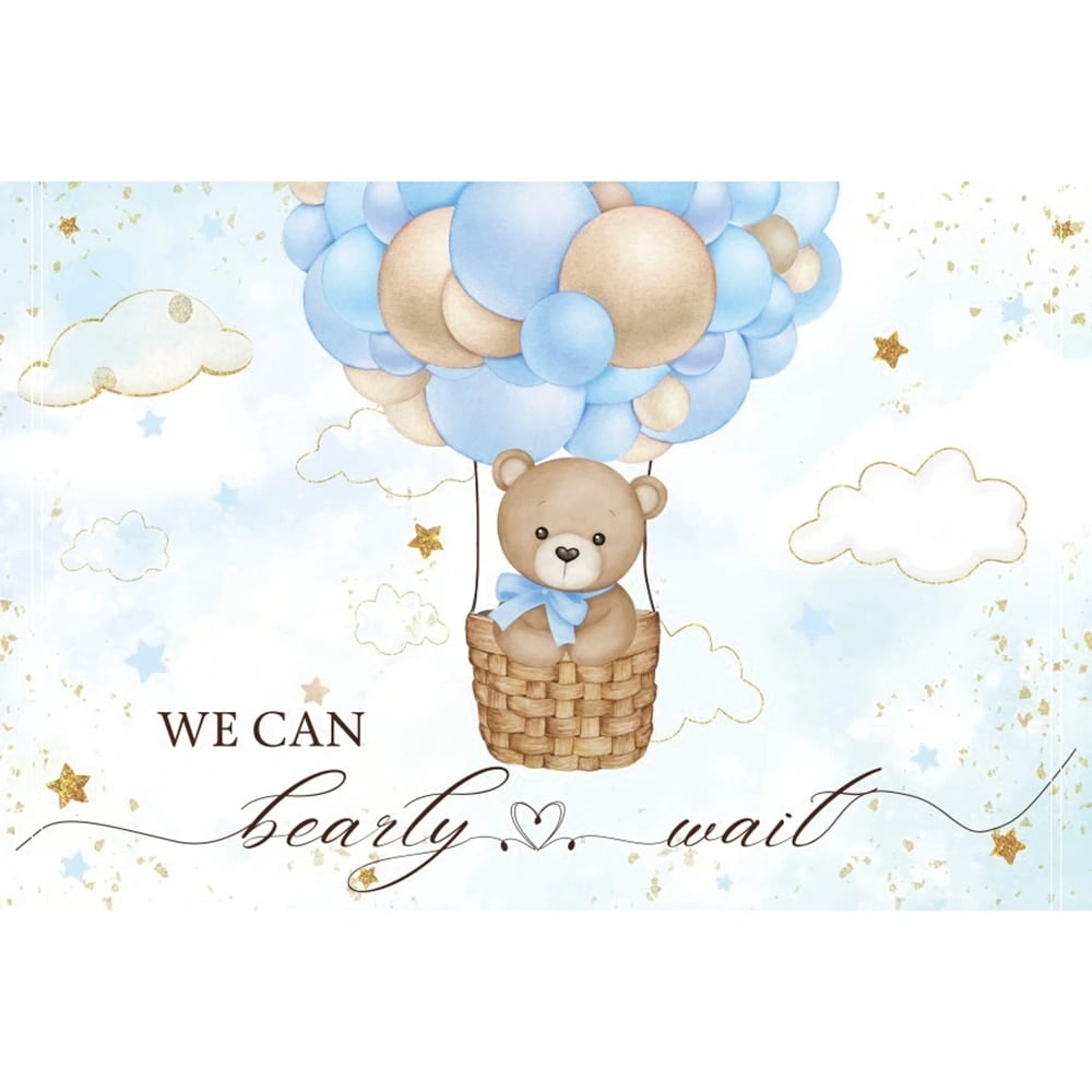 Teddy Bear Birthday Backdrop Pink White Stripes Newborn Baby Shower ...