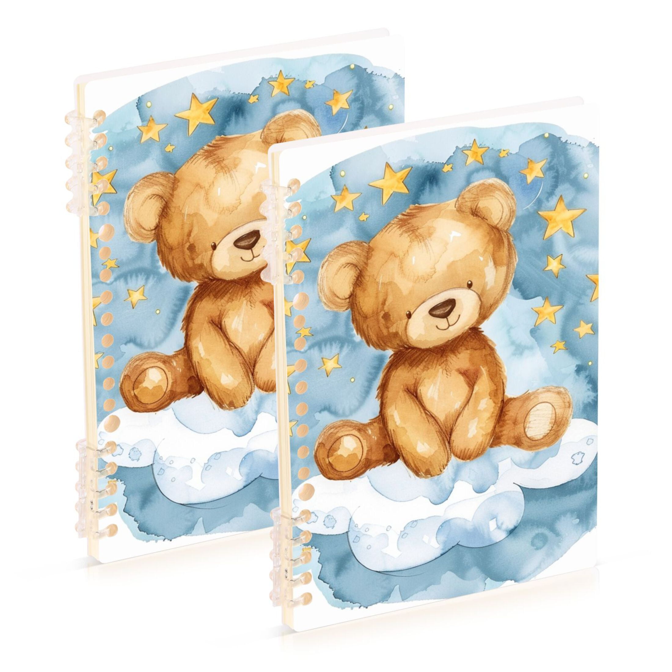Teddy Bear Clouds Ring Binder Notebook Journey Note Diary College Ruled ...