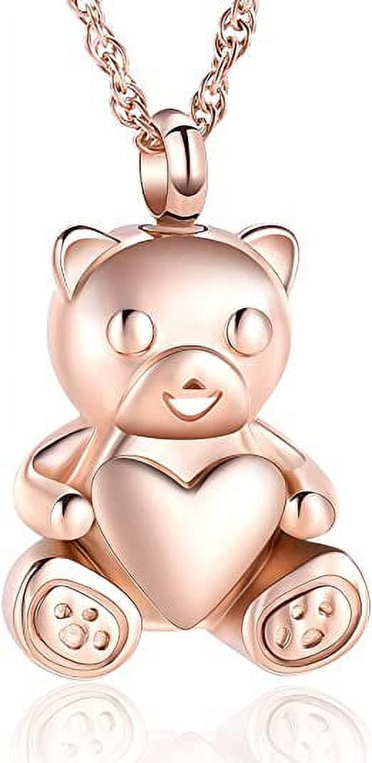 Teddy Bear Cremation Urn Nekclaces Ashes Jewelry for Men Women Heart ...