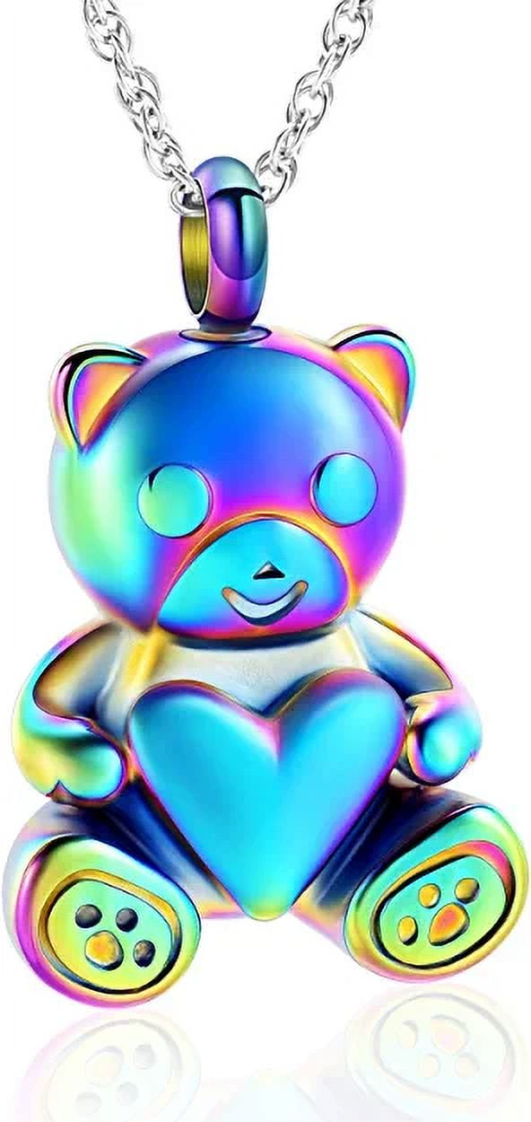 Teddy Bear Cremation Urn Nekclaces Ashes Jewelry for Men Women Heart ...