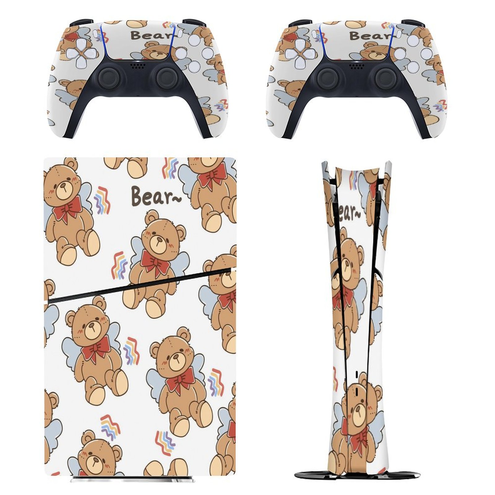 Teddy Bear, Cute, Winged PS5/PS5 Slim Digital Disc Skin Sticker For ...