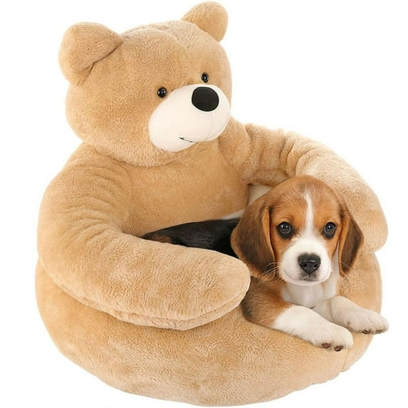 Teddy Bear Dog Bed with Arms, 2025 New Upgrade with Detachable Cool Mat ...