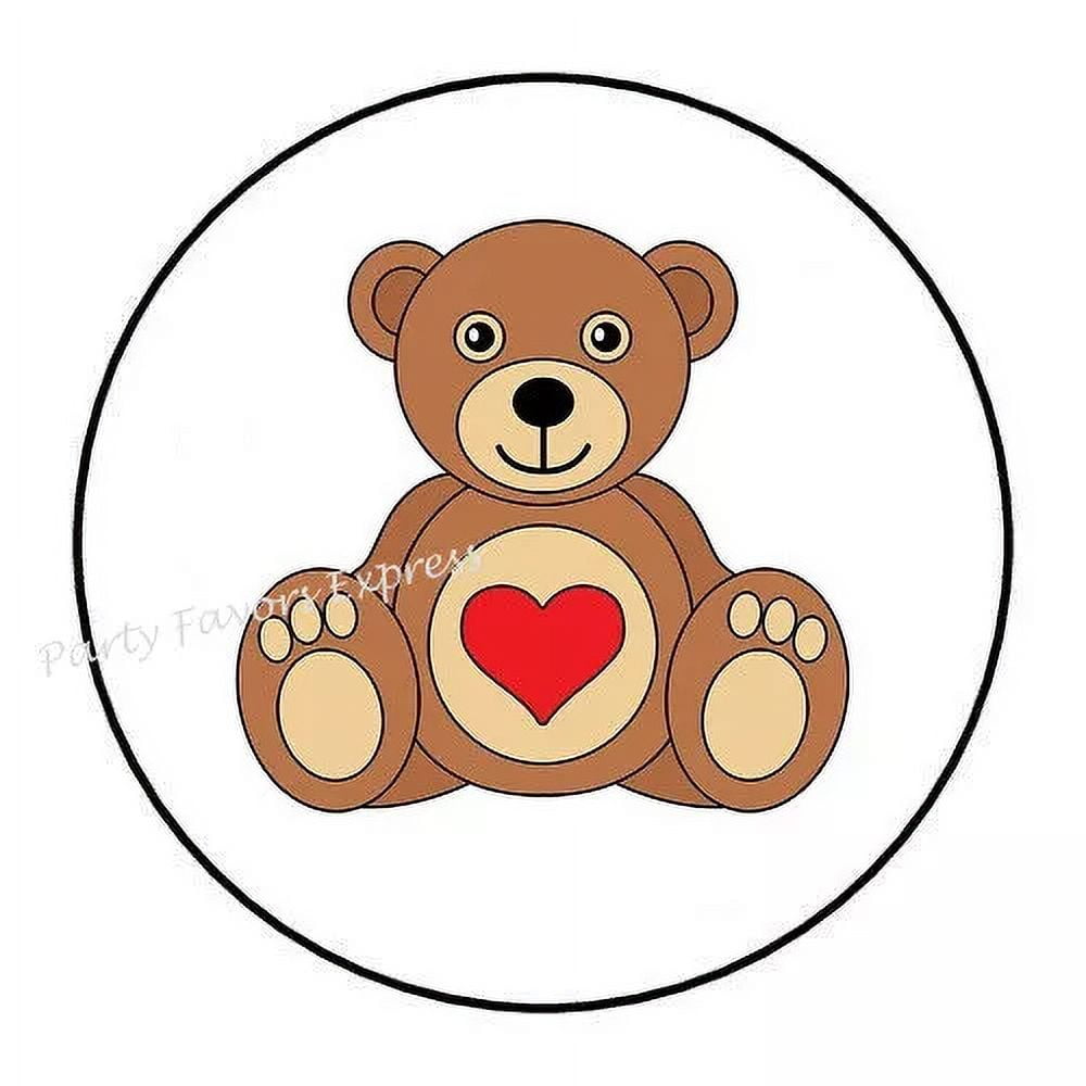 Teddy Bear Heart Baby Shower Stickers Party Favors Phone Decal Water ...