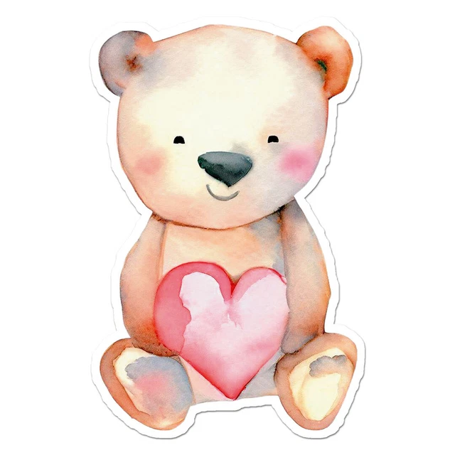 Teddy Bear Heart Sticker Phone Decal Water Bottle Stickers Car Decals ...
