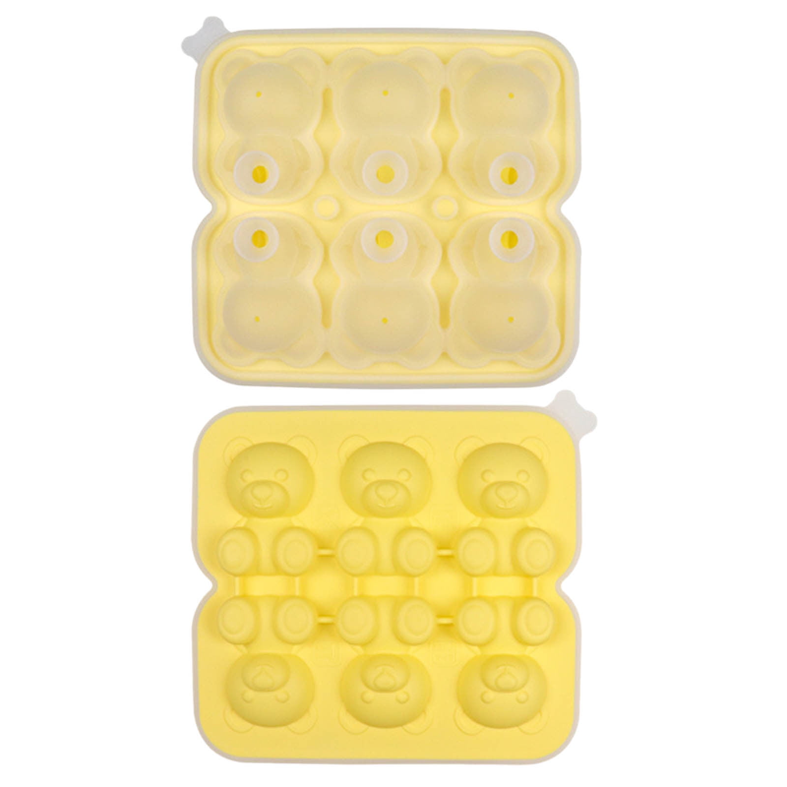 Teddy Bear Ice Mold Silicone 6-Cavity Whiskey Cocktail Cute Freezer ...