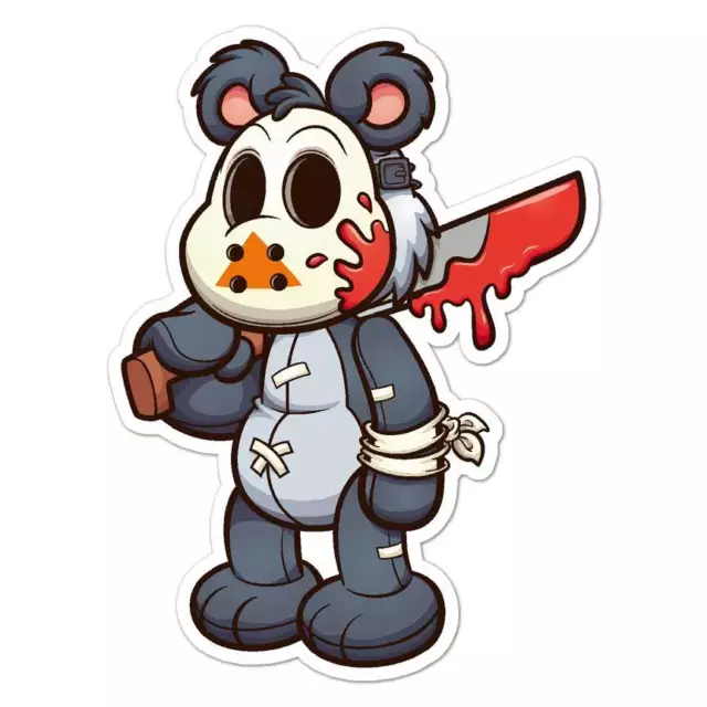 Teddy Bear Knife Sticker Indoor Outdoor Phone Decal Water Bottle ...