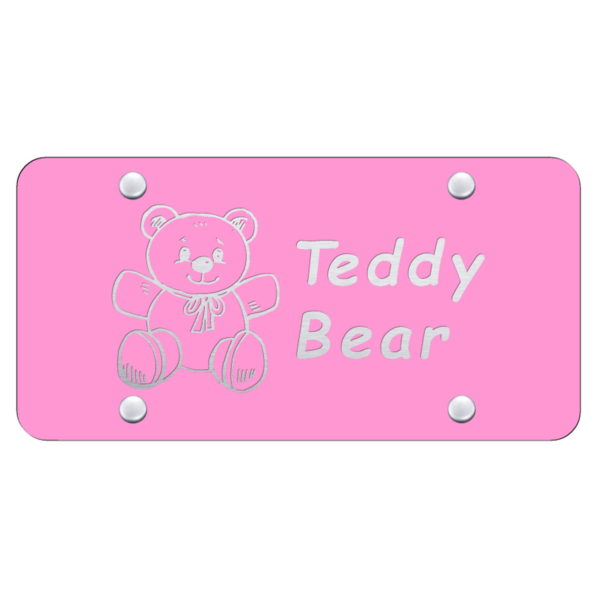 Teddy Bear Laser Etched Logo License Plate (Pink) - Walmart.com