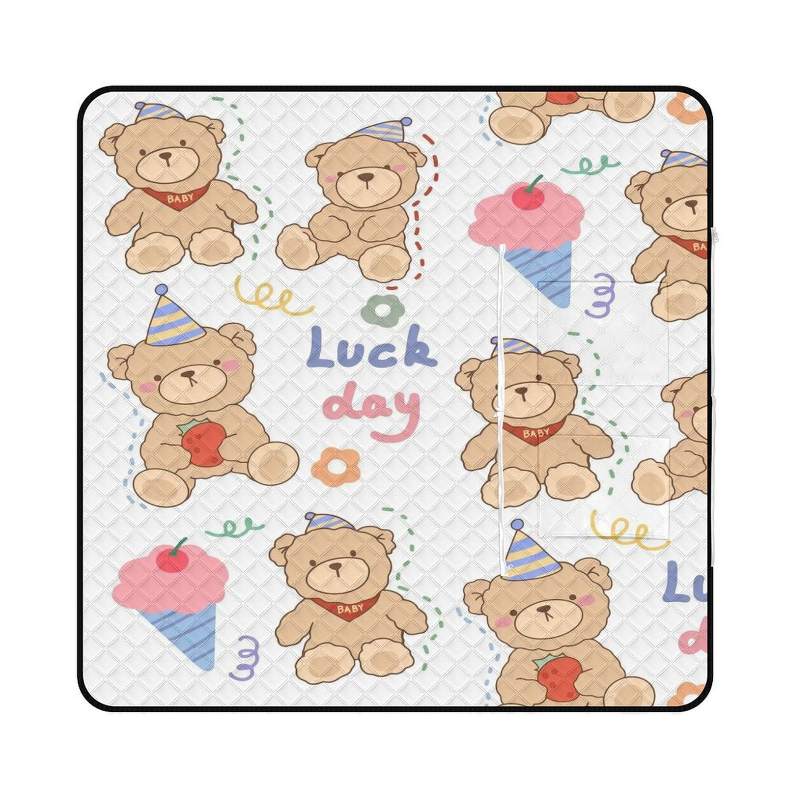 Teddy Bear, Lucky Day, Ice Cream Waterproof Beach Mat Folding Mattress ...