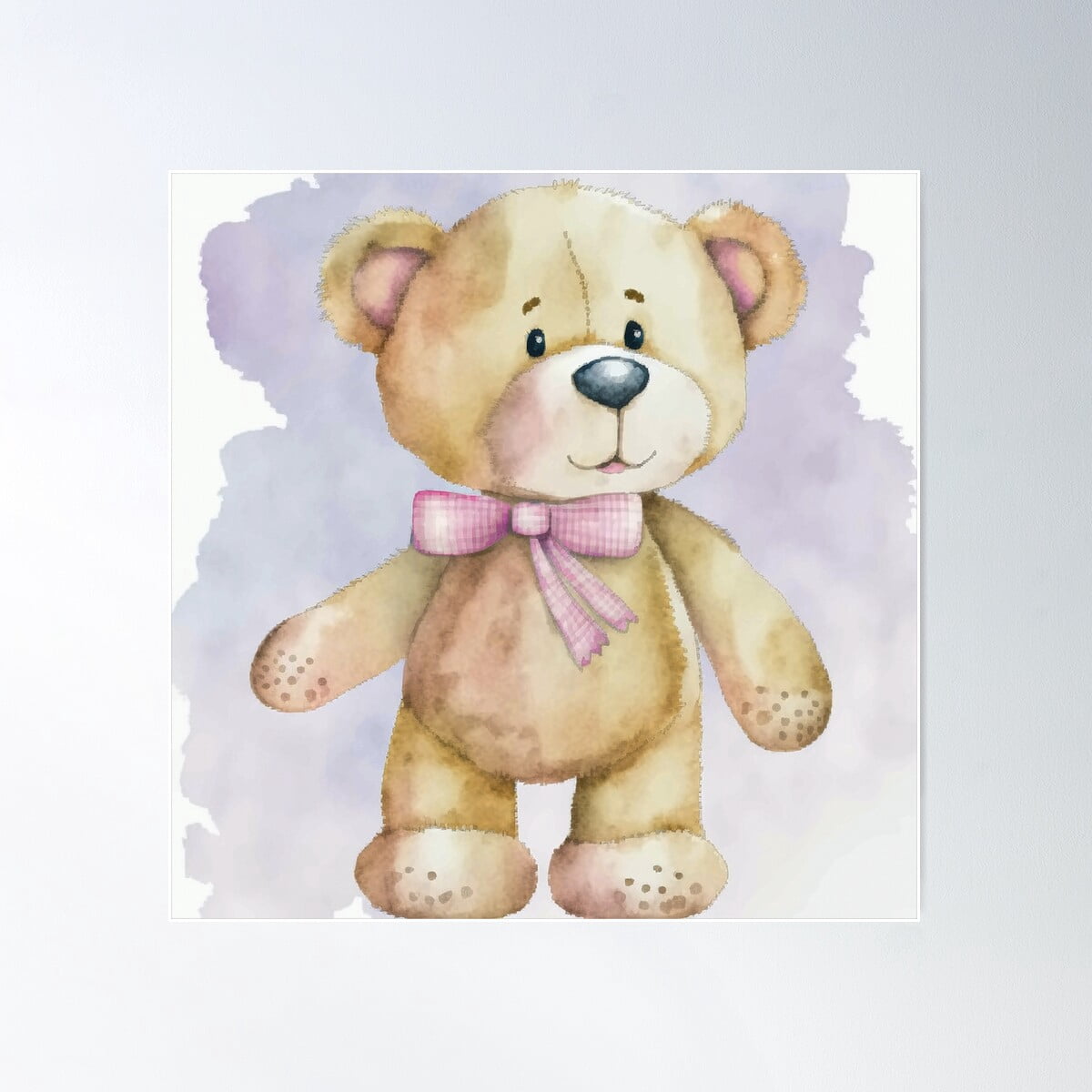 Teddy Bear Nursery Art - Watercolor Poster Wall Art, Modern Wall Decor ...