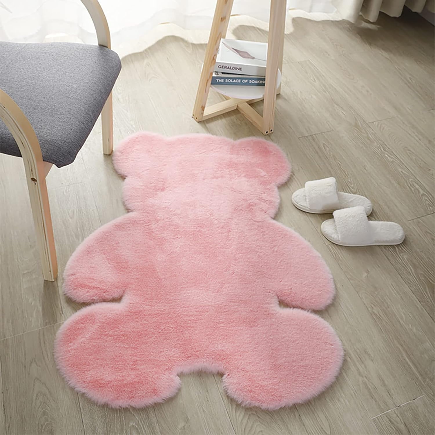 Teddy Bear Rugs, Pink Rugs for Bedroom Girls, Soft Faux Sheepskin Fur ...