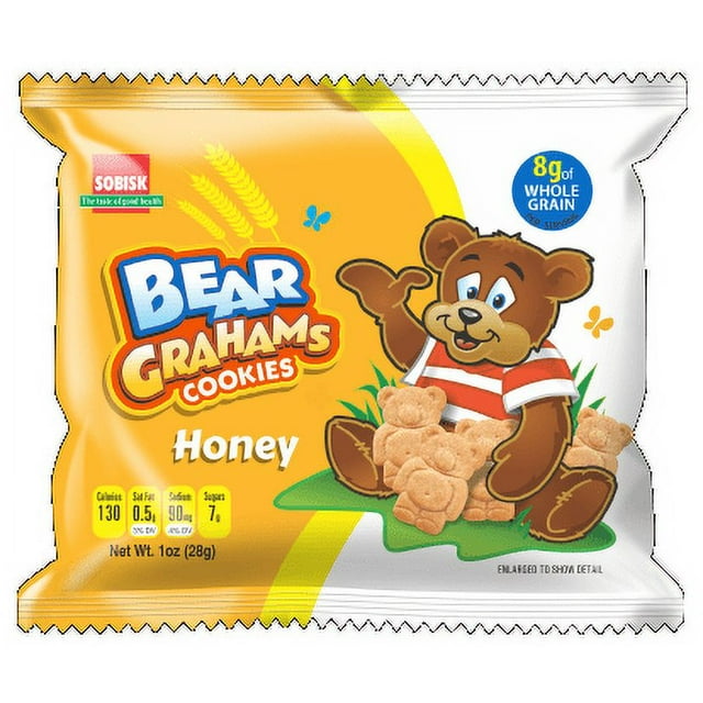 Teddy Bear Shaped Grahams Cookies Honey 10 Pack - Walmart.com