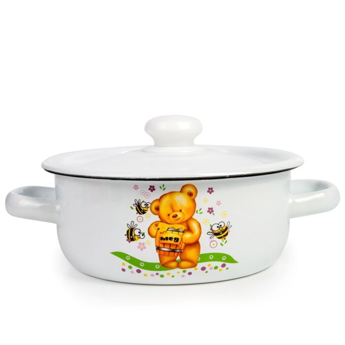 Teddy Bear Small Enamelware Pot 1.5L – Healthy Hypoallergenic Nonstick ...