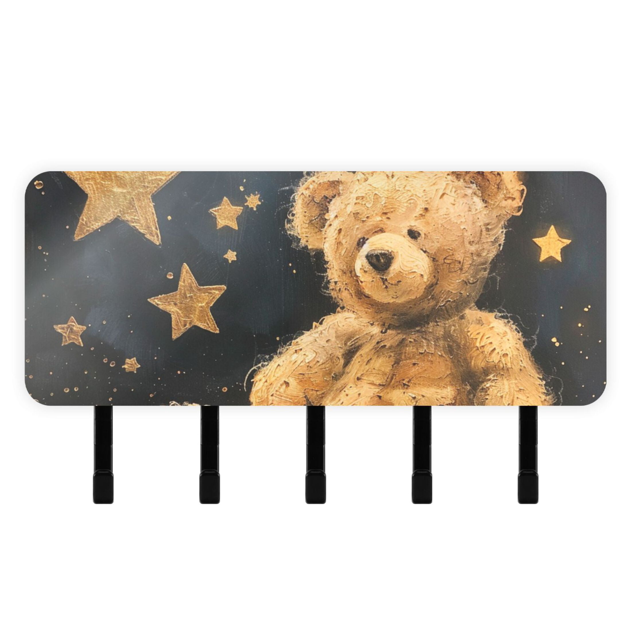 Teddy Bear Stars Key Holder for Wall Mail Holder Organizer with 5 Key ...