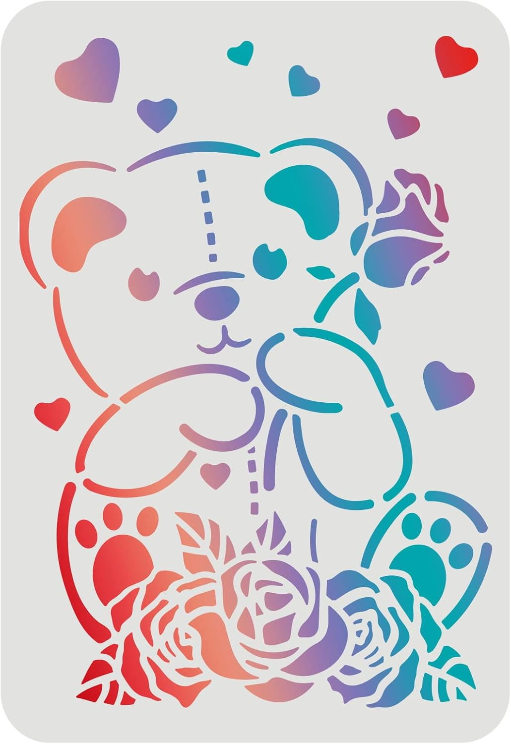 Teddy Bear Stencils for painting 29.7x21cm Small Bear Drawing Stencils ...