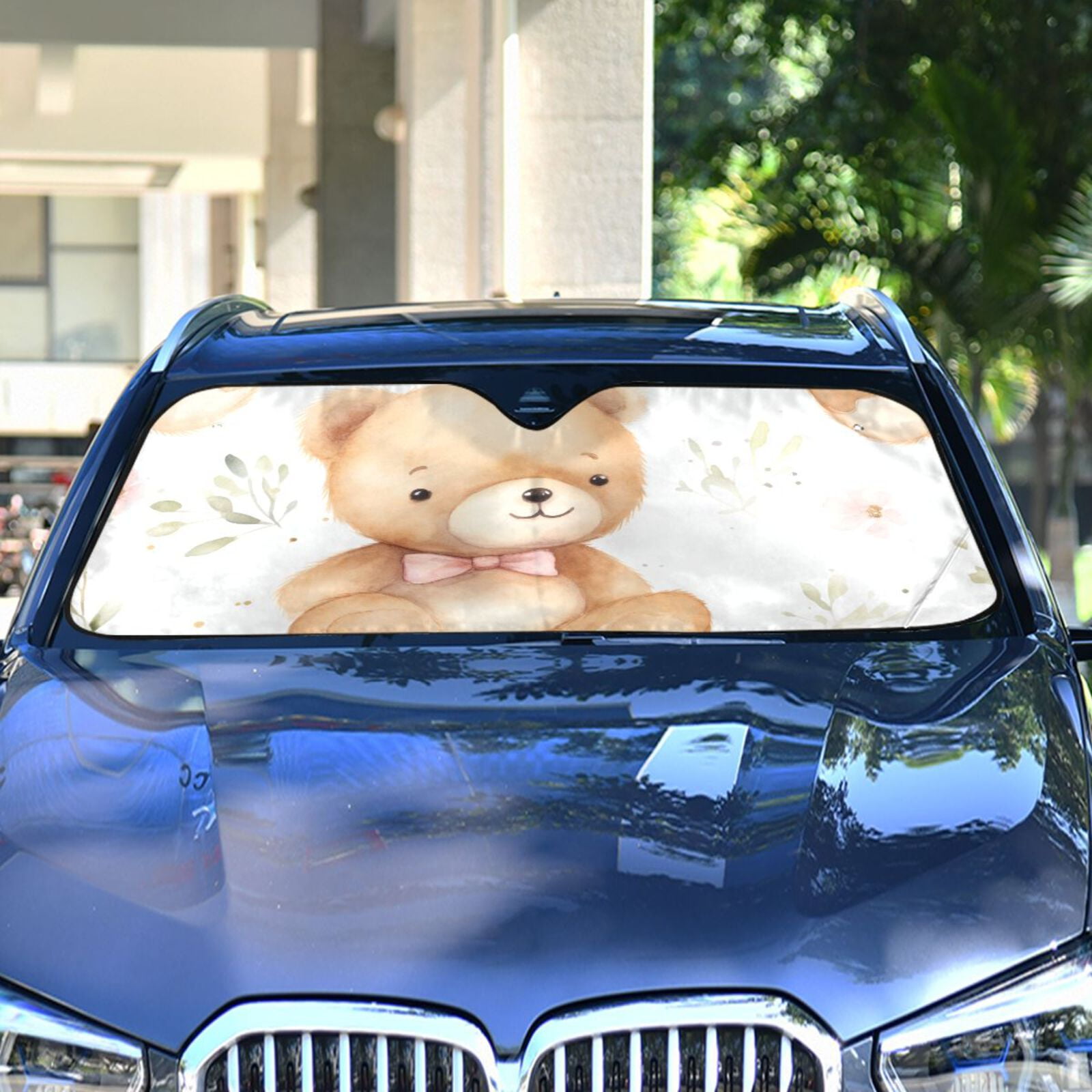 Teddy Bears Leaves Automotive Front Car Windshield Sun Shade Reflector Foldable for Front Fit ...